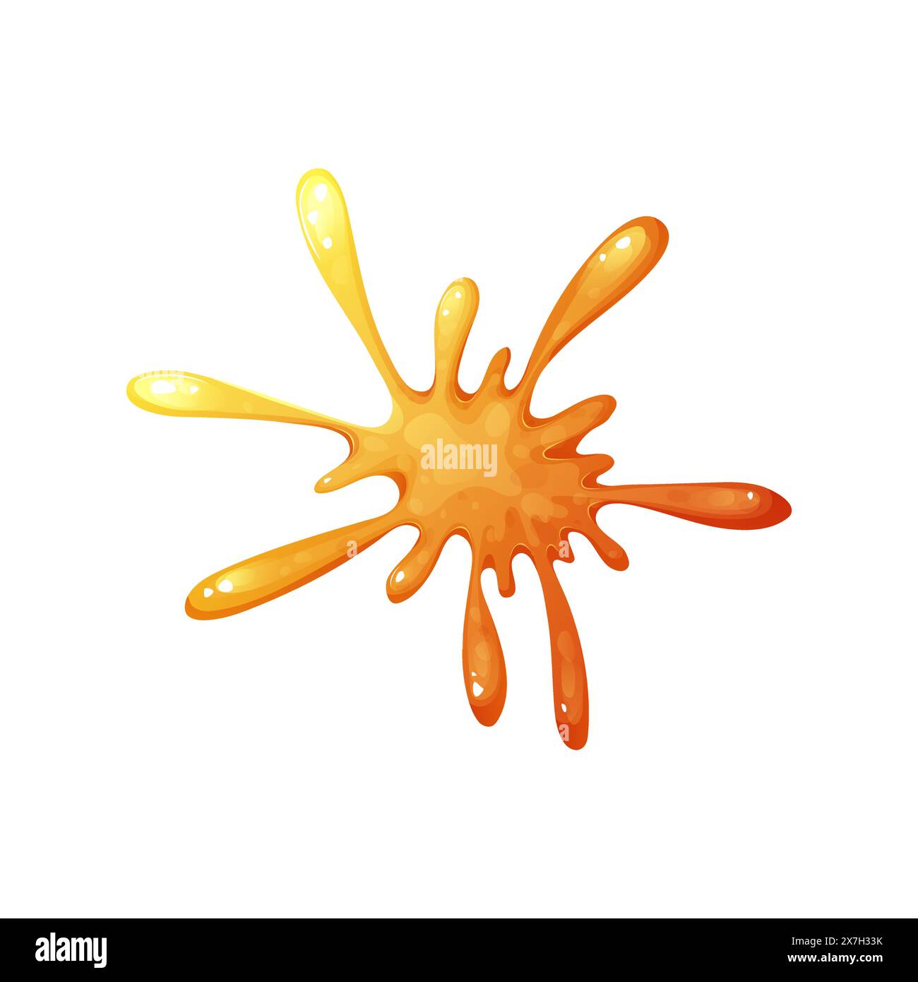 Liquid colorful slime in cartoon style. Fluid mucus drip, splatter or ...