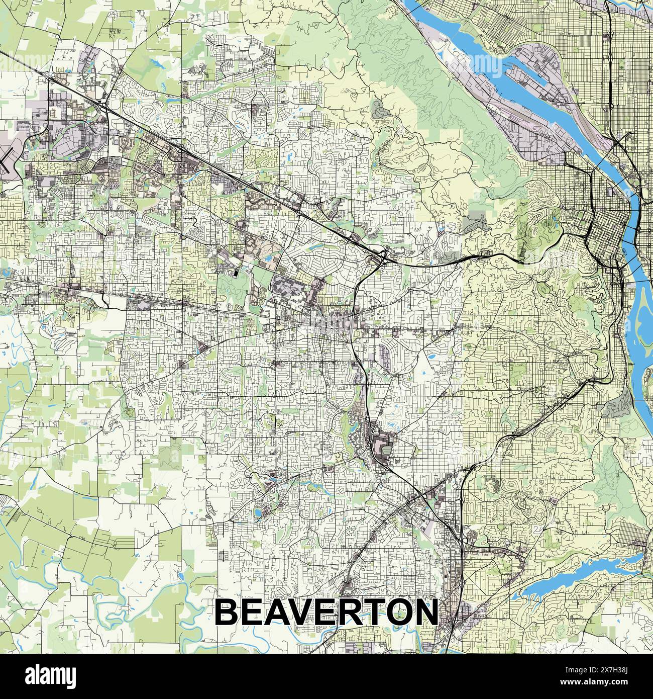 Map of beaverton hi-res stock photography and images - Alamy