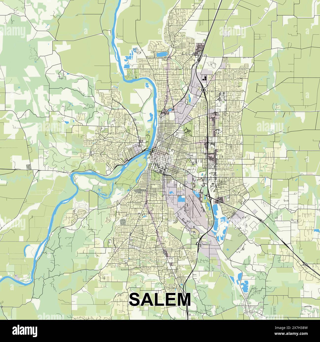 Salem outline map hi-res stock photography and images - Alamy