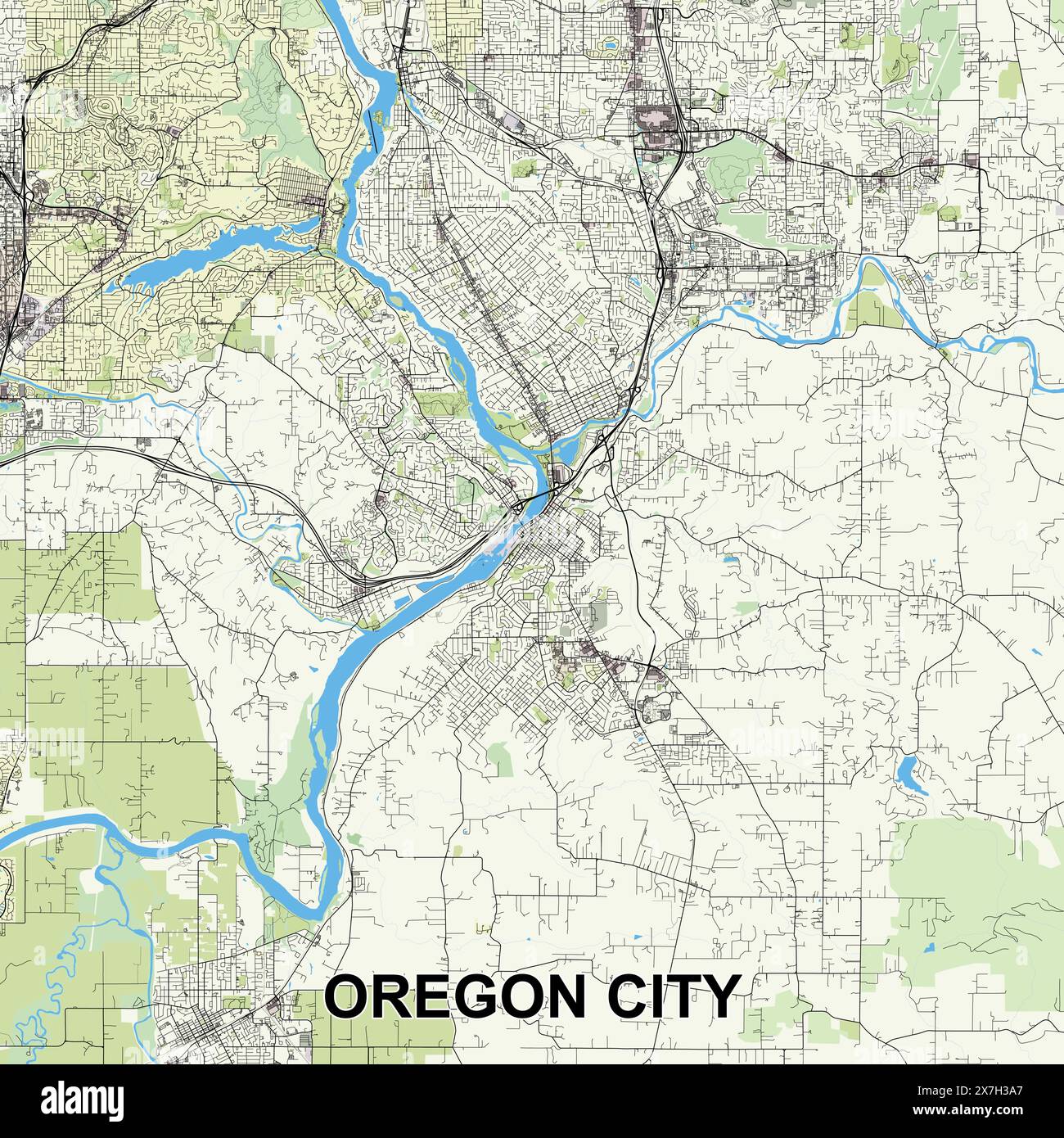 Map of the oregon territory hi-res stock photography and images - Alamy