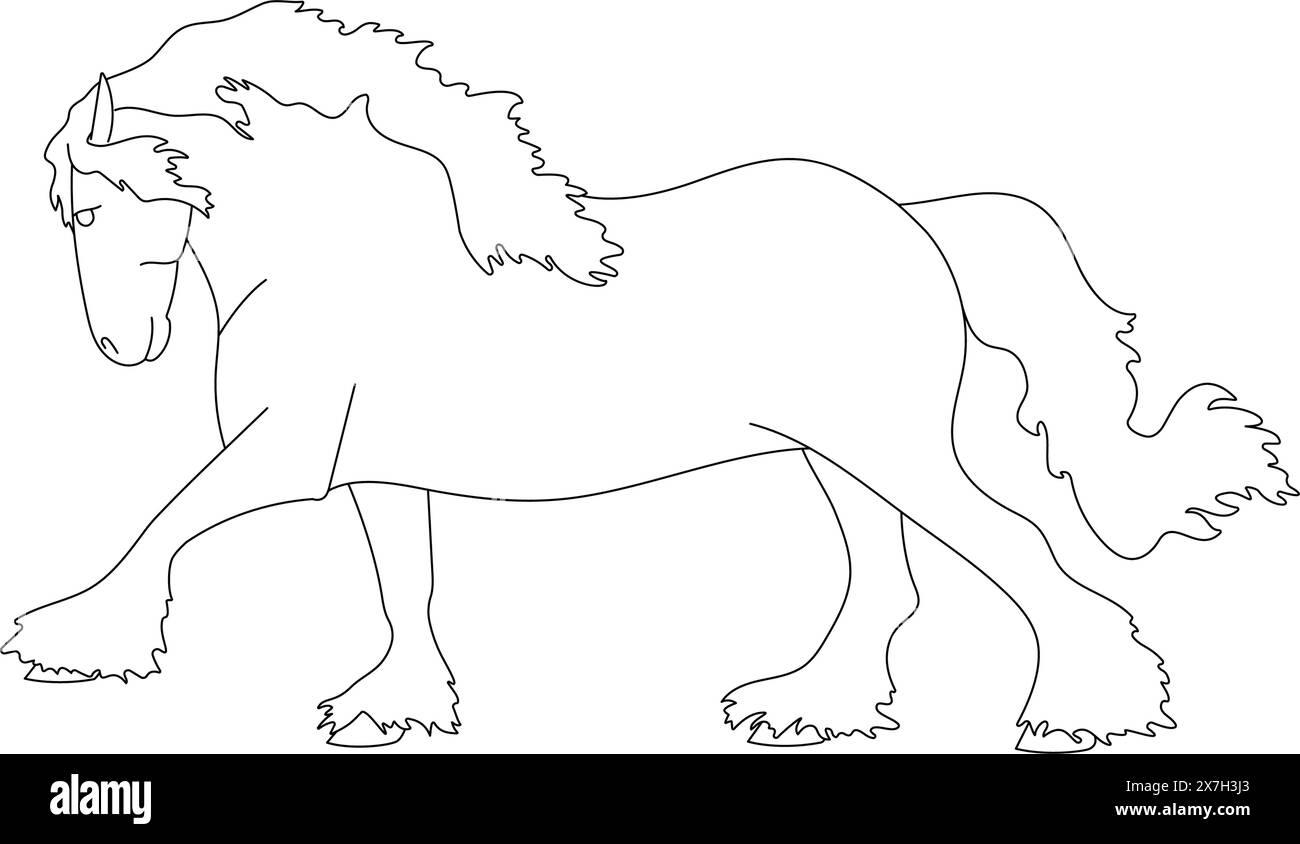 Irish tinker stallion jumping freely Stock Vector Image & Art - Alamy