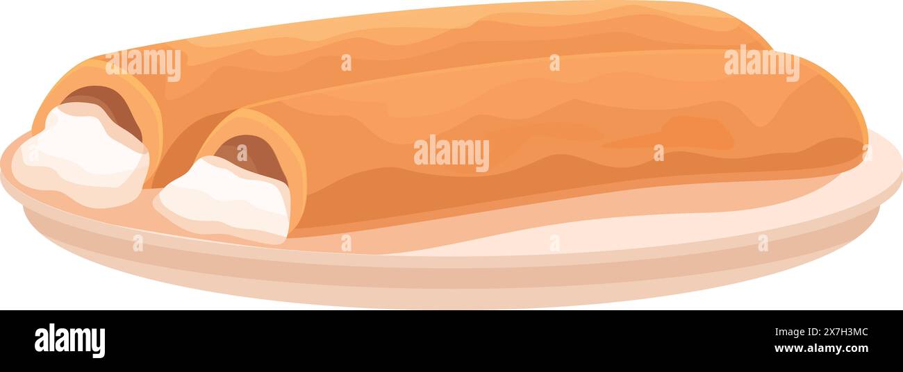 Vector graphic of a delicious cannoli dessert, isolated on a white ...