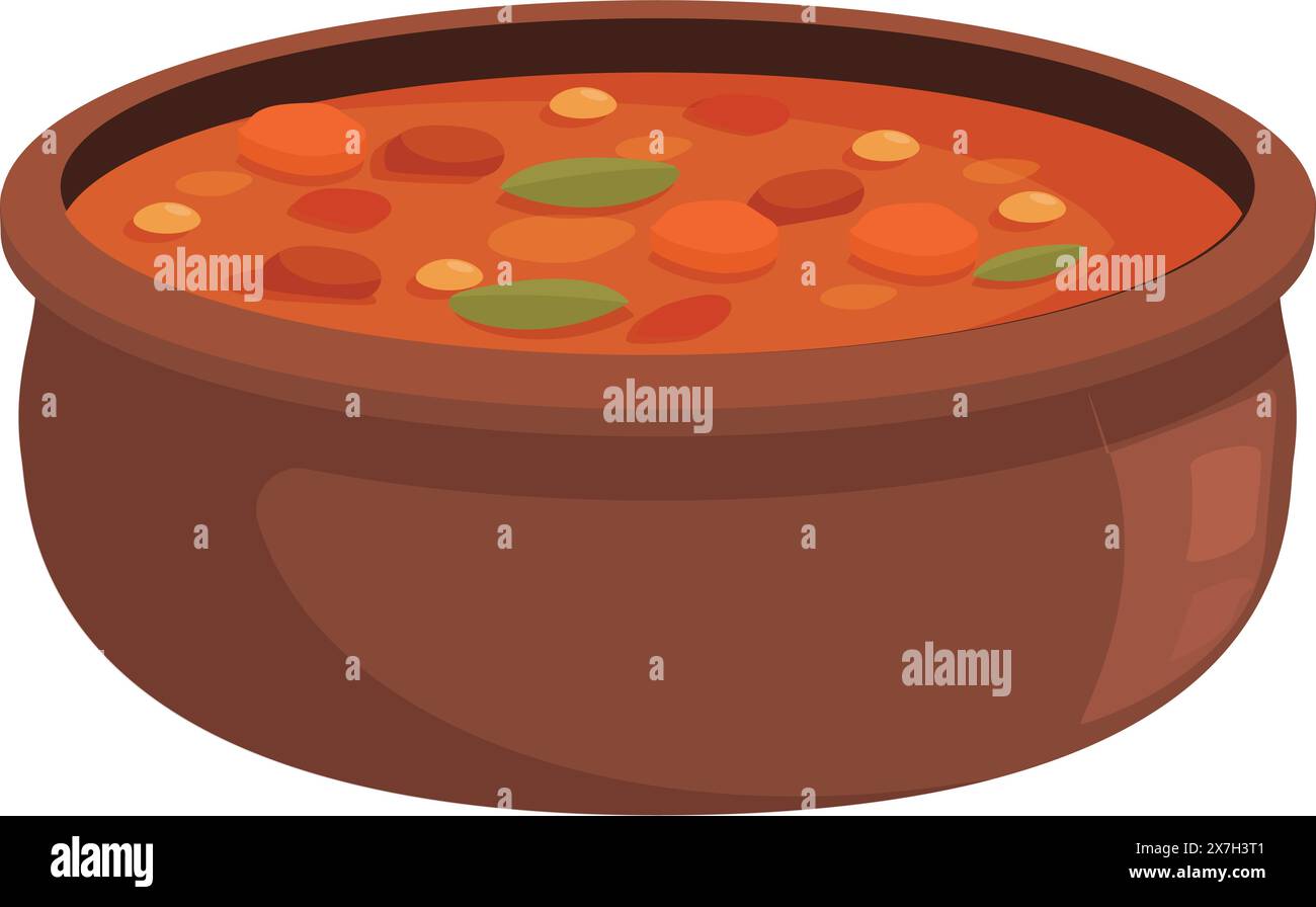 Illustrated comforting bowl of vegetable stew, perfect for foodrelated ...