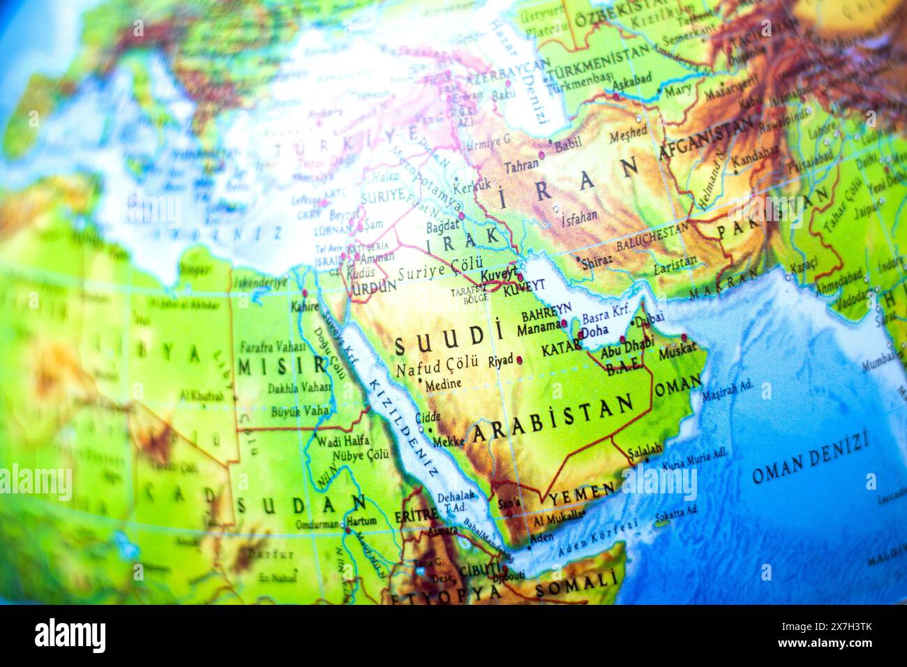 Part of the world map. Map focused on saudi arabia. Country borders ...