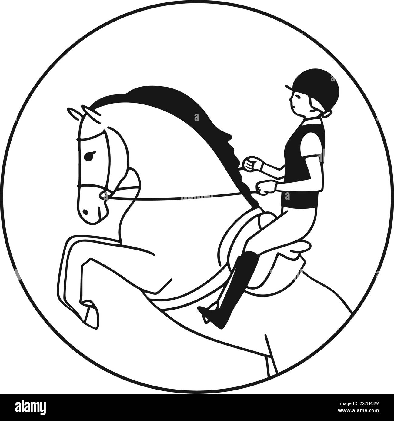 Horse riding theme Black and White Stock Photos & Images - Alamy