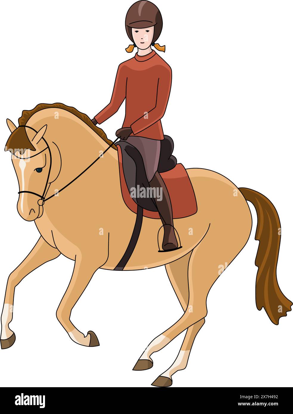 Child rides pony Stock Vector Images - Alamy