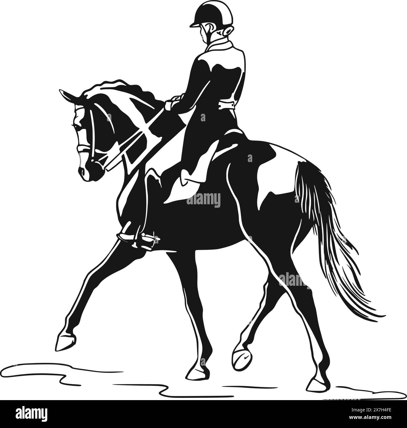Horse riding dressage banner for equestrias Stock Vector Image & Art ...