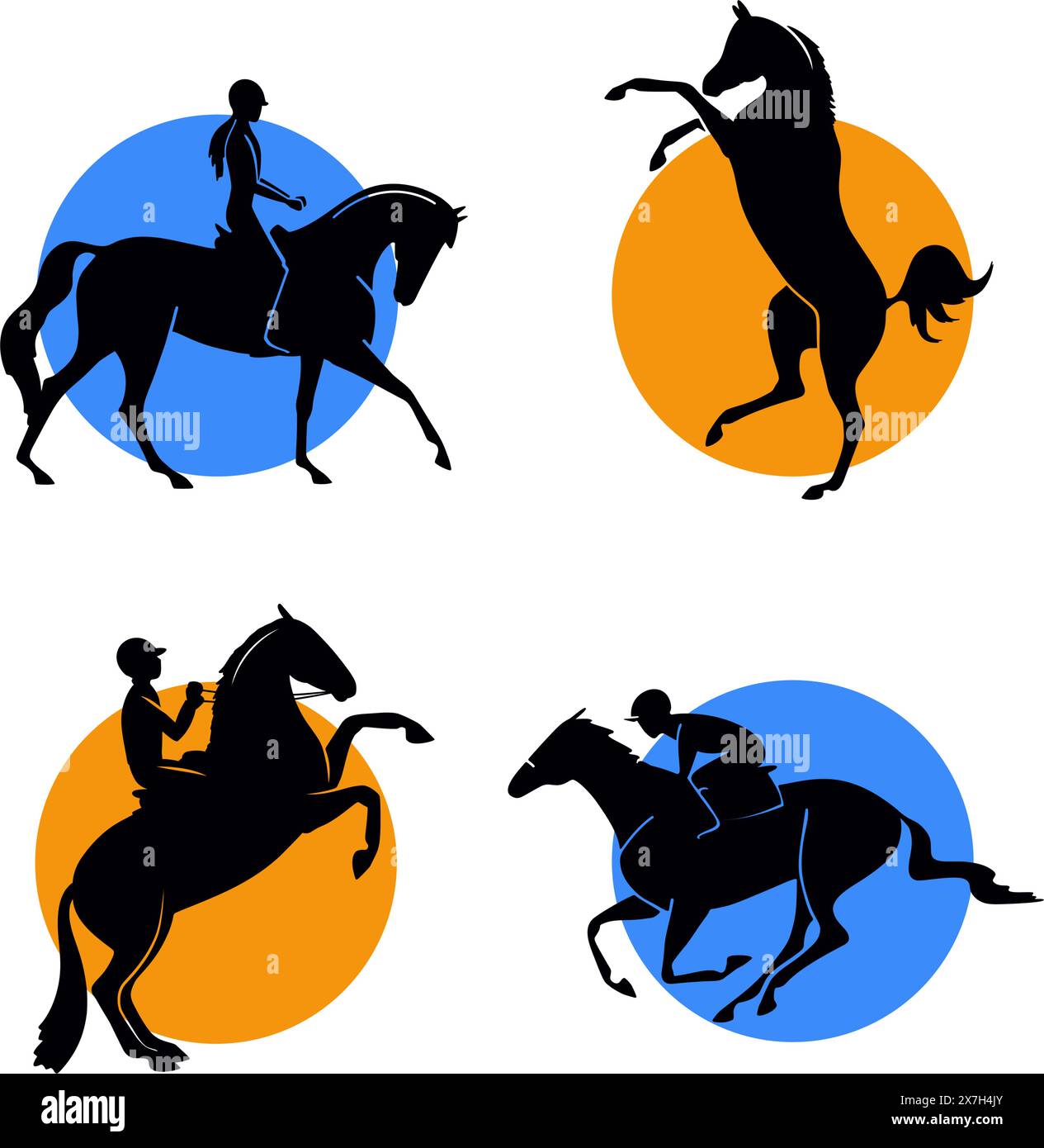 Equestrian icons flat vector illustration Stock Vector Image & Art - Alamy
