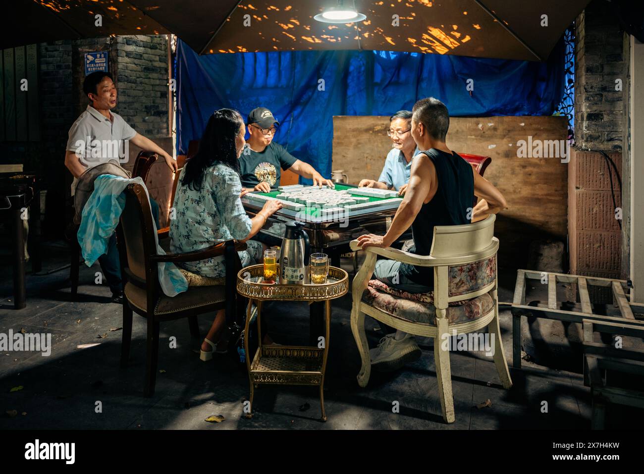 Social Gathering at Teahouse: An Afternoon of Mahjong and Conversation ...
