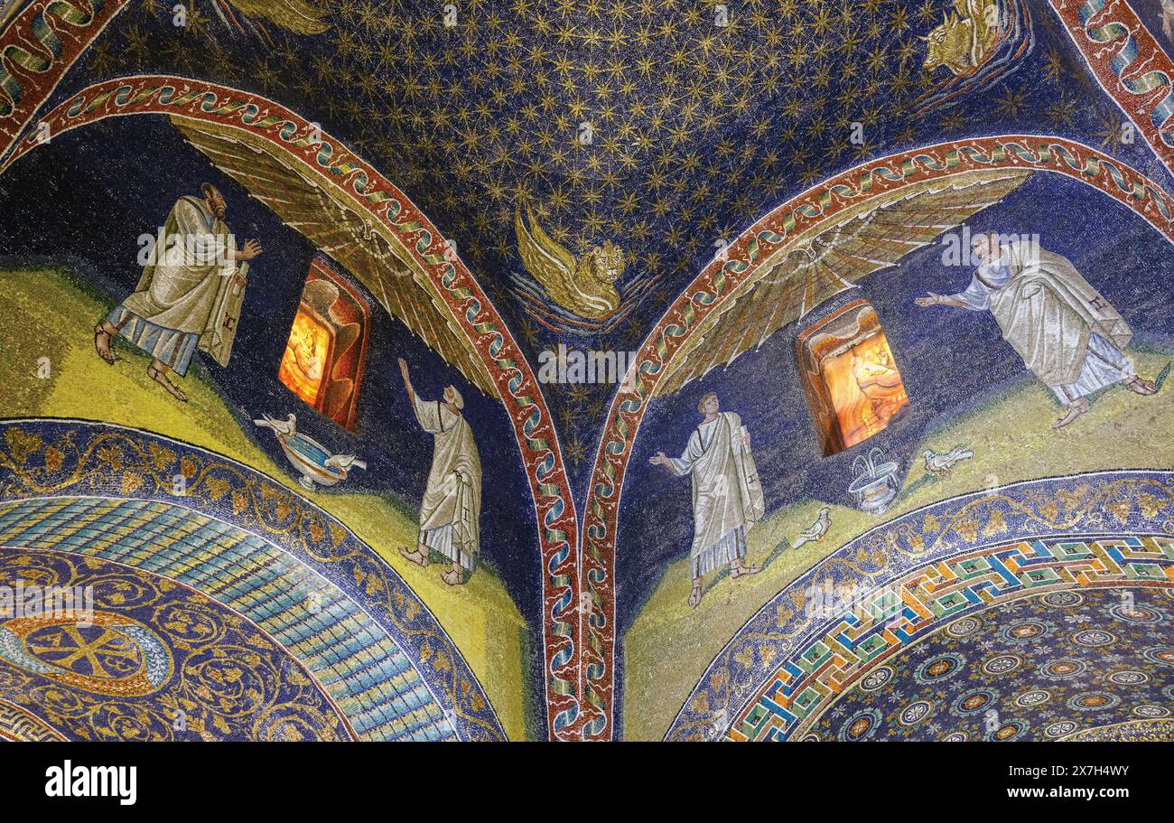 Ravenna, Ravenna Province, Italy. Interior of the 5th century mausoleum ...