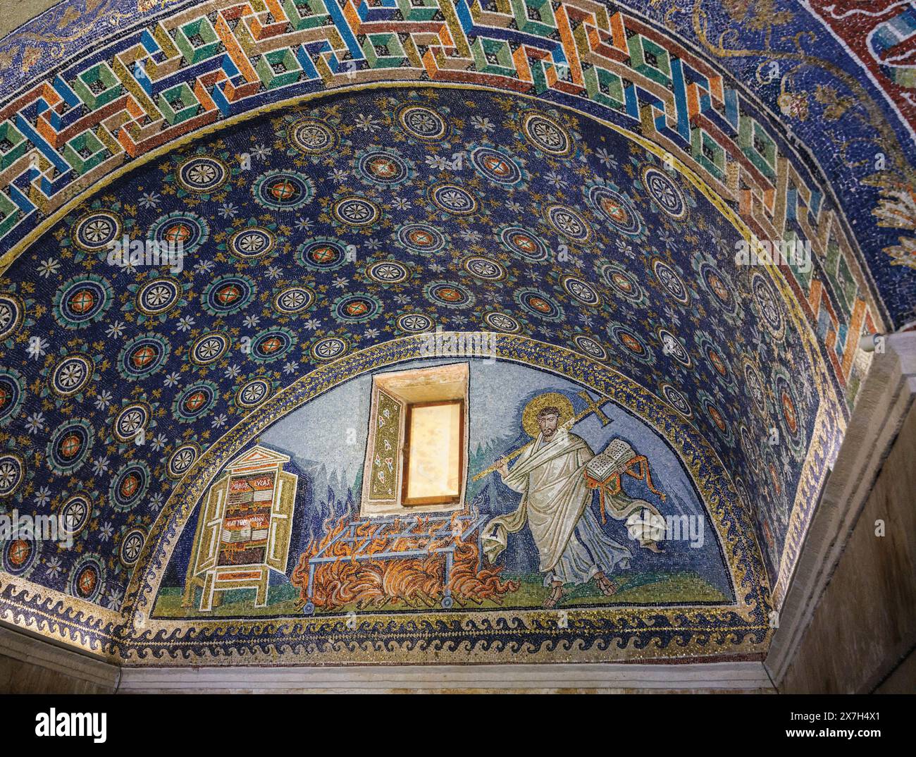Ravenna, Ravenna Province, Italy. Interior of the 5th century mausoleum ...