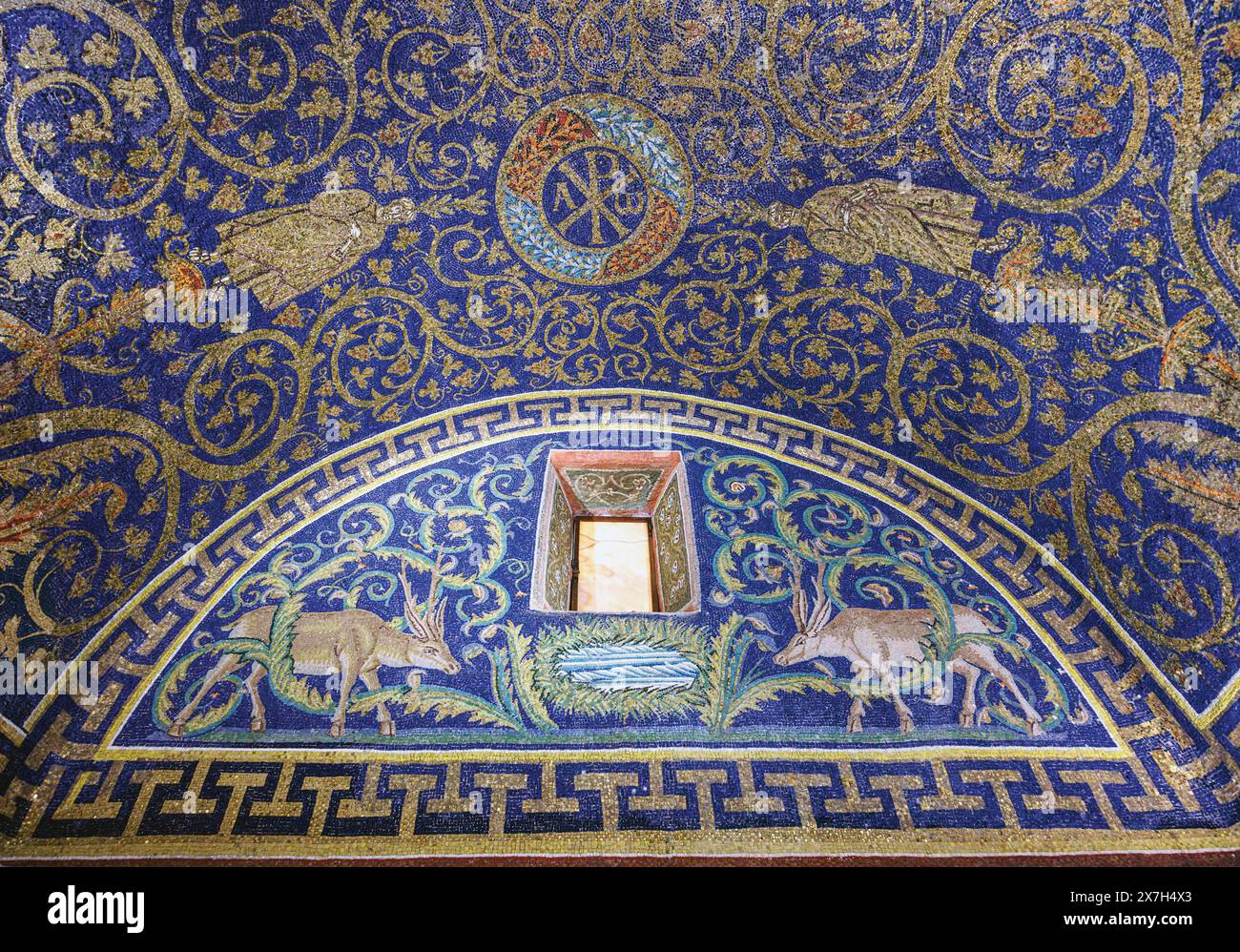 Ravenna, Ravenna Province, Italy. Interior of the 5th century mausoleum ...