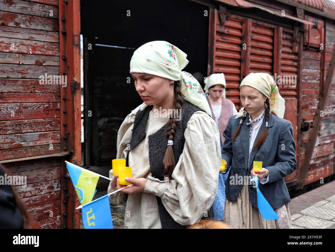 ODESA, UKRAINE - MAY 18, 2024 - Actors perform at the Odesa Railway ...