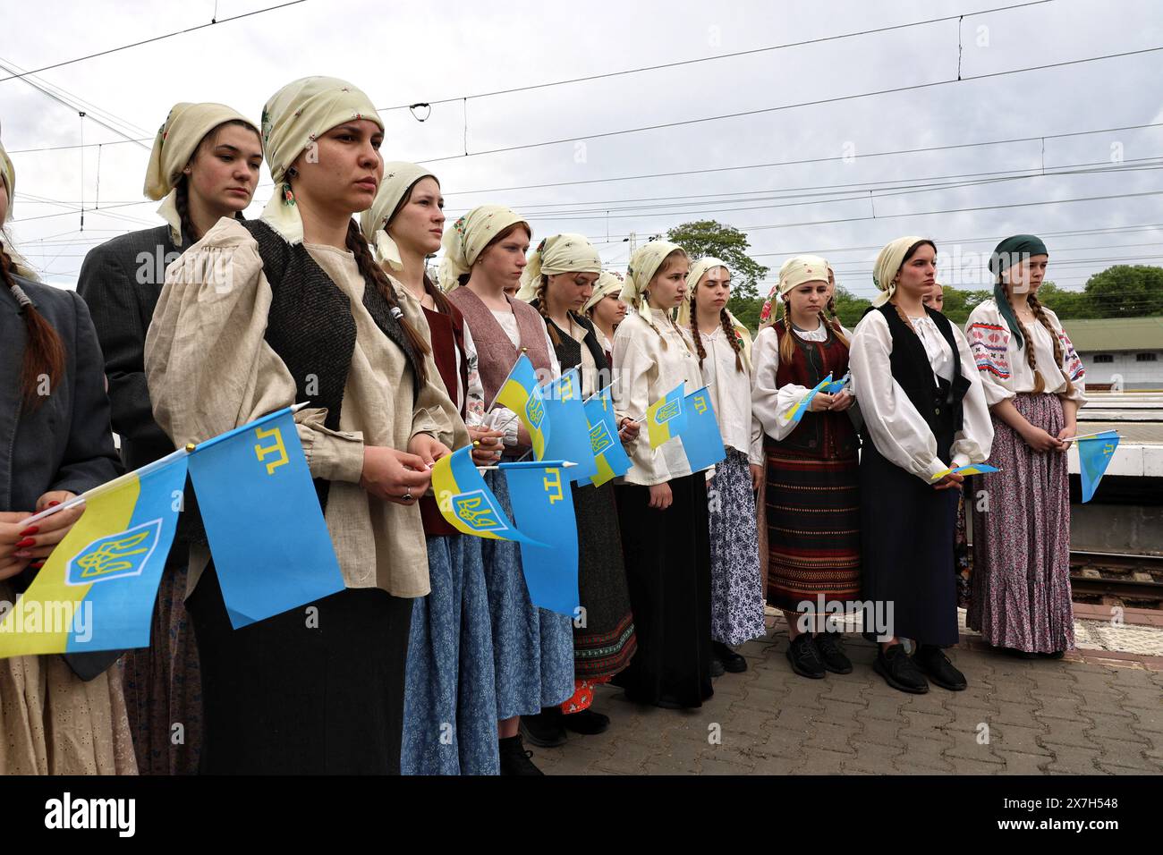 ODESA, UKRAINE - MAY 18, 2024 - Actors perform at the Odesa Railway ...