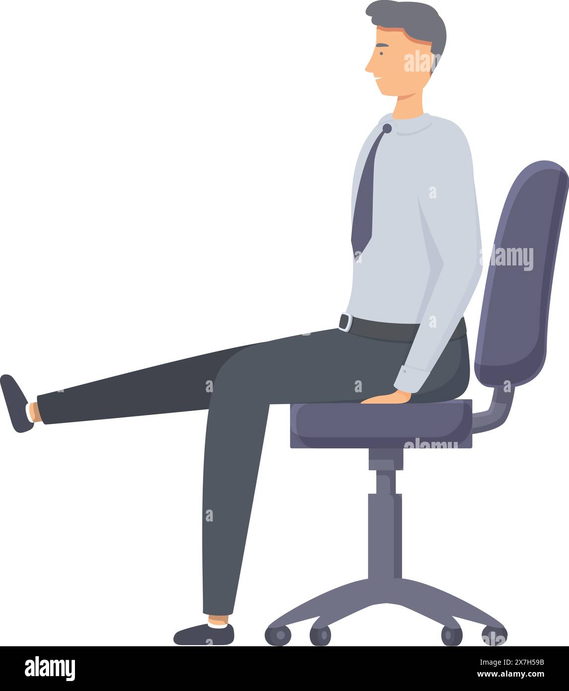 Vector graphic of a calm businessman lounging casually in a chair Stock ...