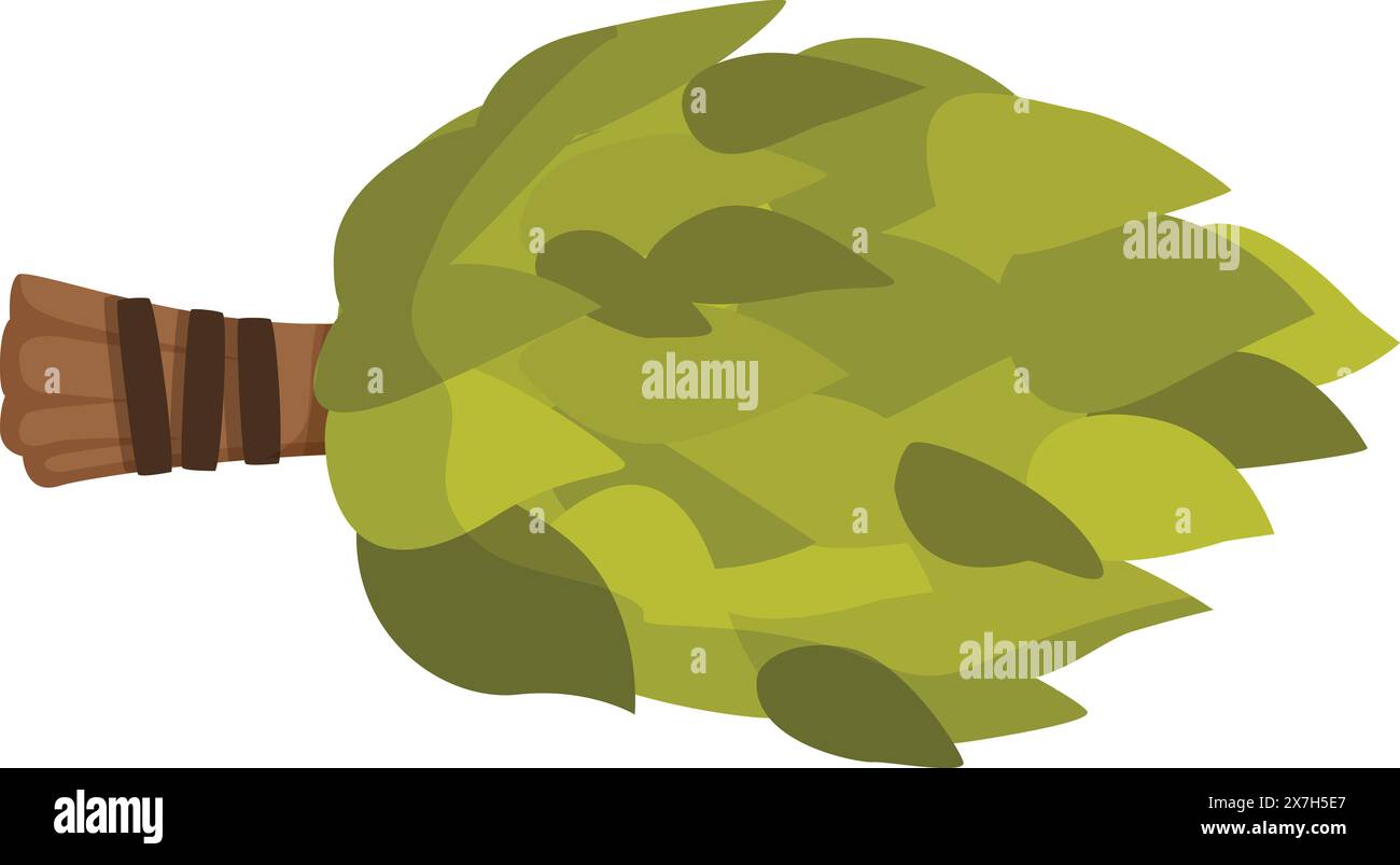 Stylized digital illustration of a green hop cone, isolated on a white ...