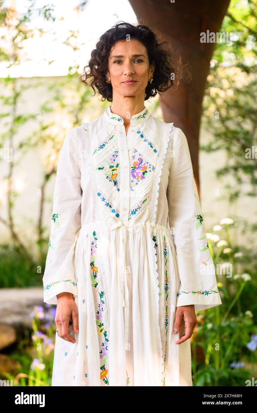 London, UK. 20 May 2024. Indira Varma in the WaterAid Garden during the ...