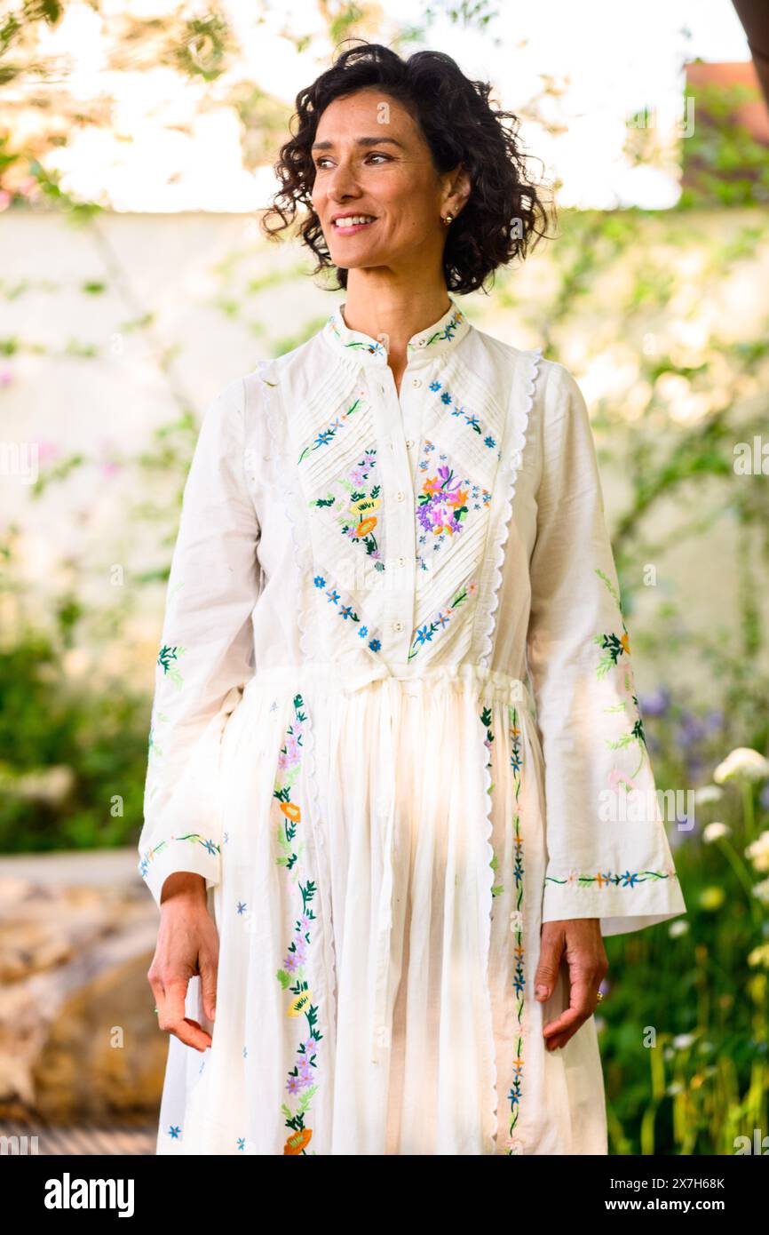 London, UK. 20 May 2024. Indira Varma in the WaterAid Garden during the ...