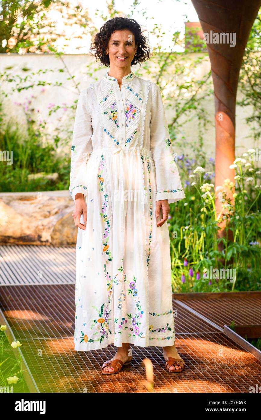 London, UK. 20 May 2024. Indira Varma in the WaterAid Garden during the ...