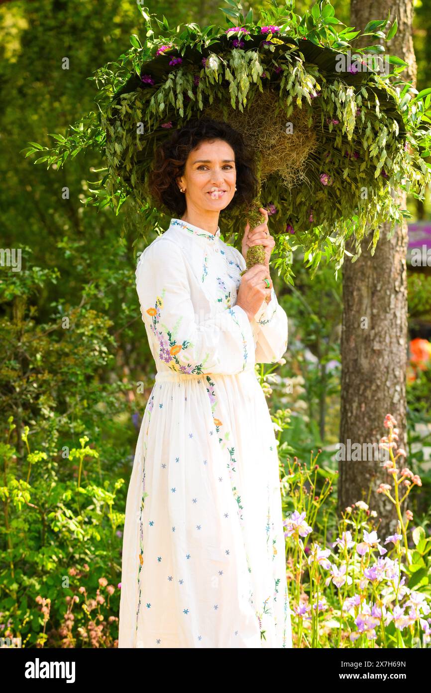 London, UK. 20 May 2024. Indira Varma in the WaterAid Garden during the ...