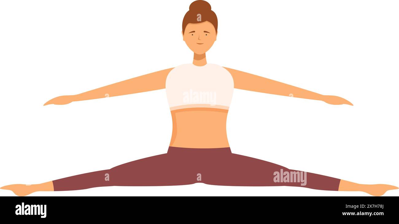 Illustration of a woman in a seated yoga stretch, promoting wellness ...