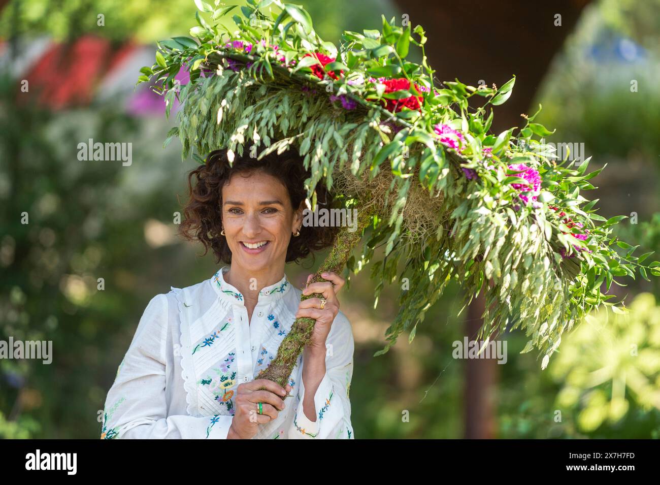 London, UK. 20 May 2024. Indira Varma at the WaterAid Garden, designed ...