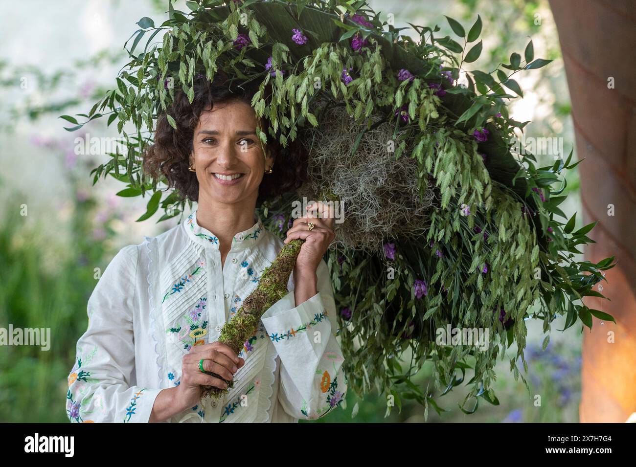 London, UK. 20 May 2024. Indira Varma at the WaterAid Garden, designed ...