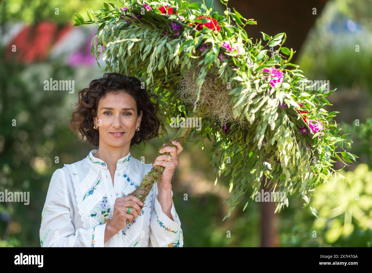 London, UK. 20 May 2024. Indira Varma at the WaterAid Garden, designed ...