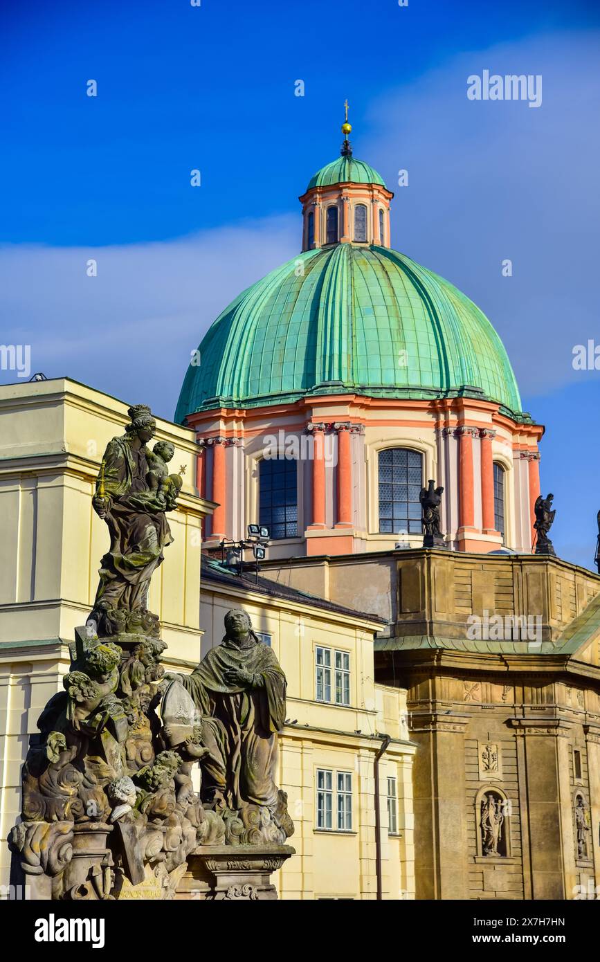 Cityscape of Prague with medieval towers and colorful buildings, Czech ...