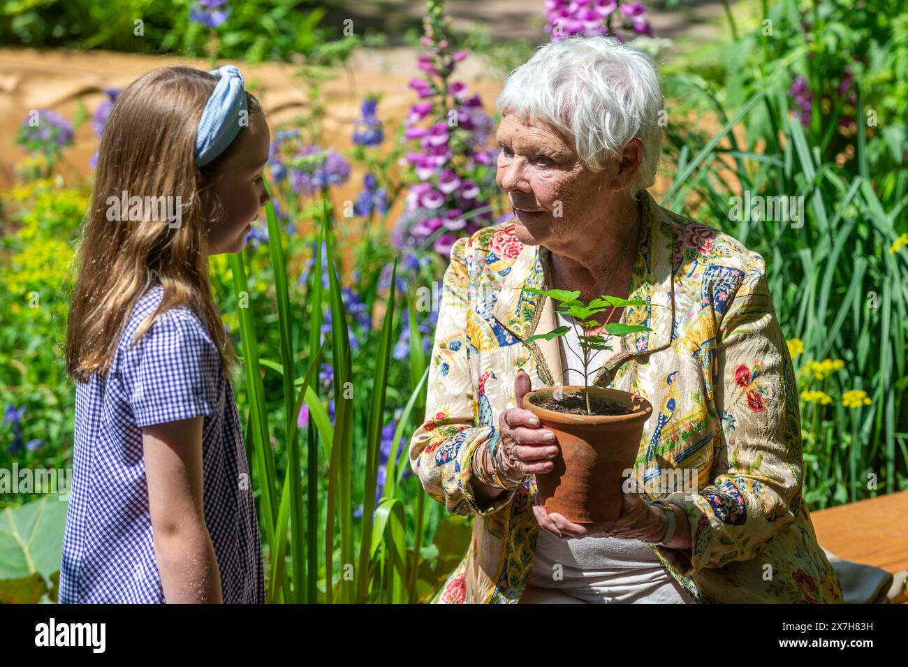 London, UK. 20 May 2024. Dame Judi Dench and Charlotte Crowe (aged 8 ...