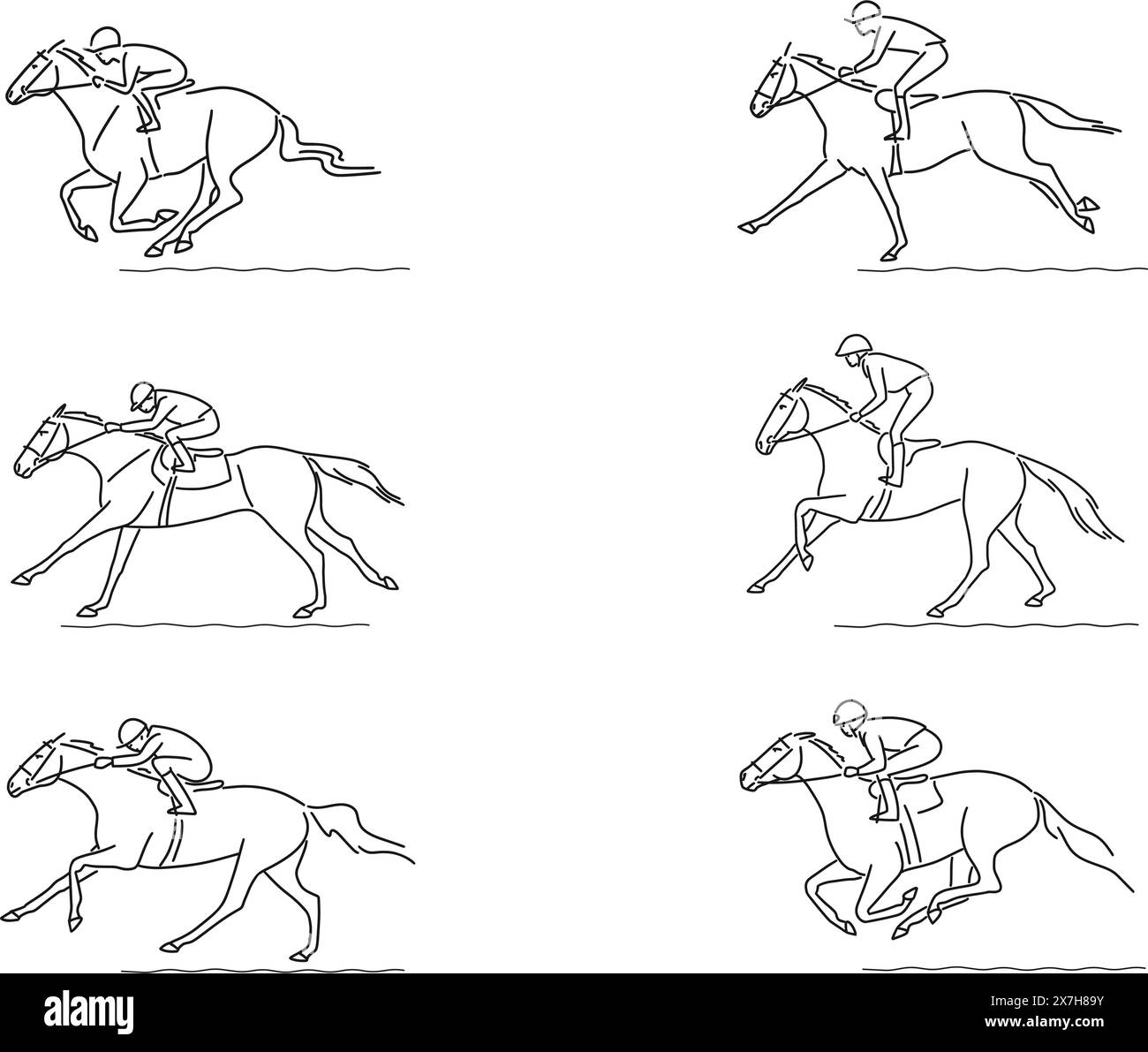 Horse Racing Clip Art Black And White