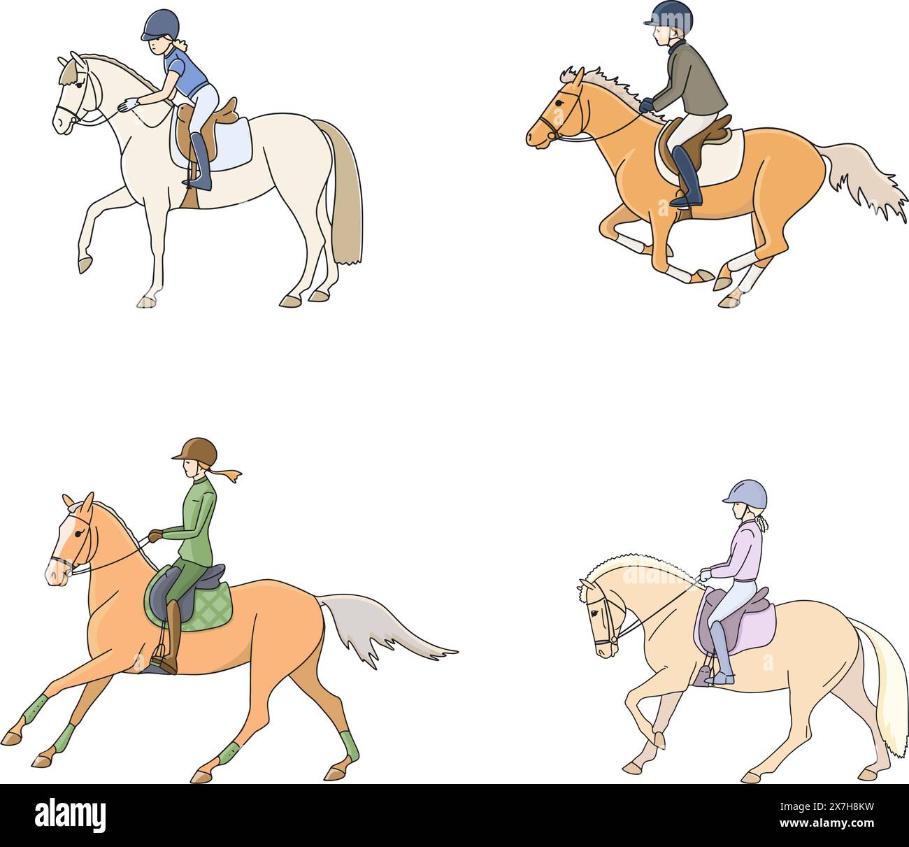 horse riding on a pony Stock Vector Image & Art - Alamy