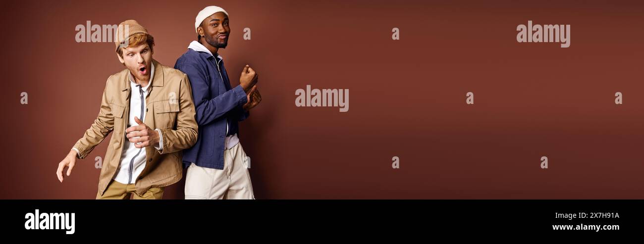 Multicultural men with stylish attire standing side by side Stock Photo ...