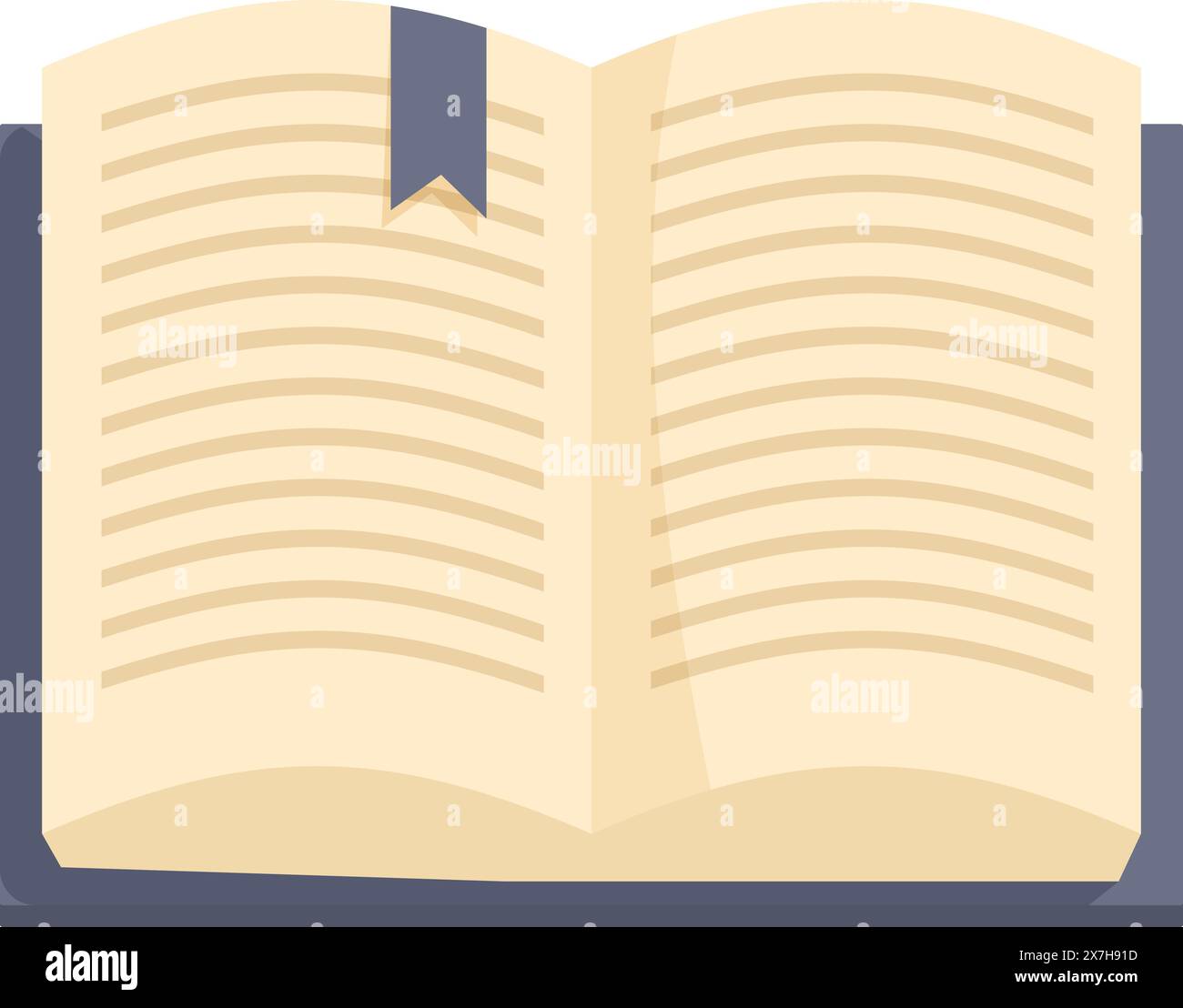 Vector illustration of an open book with bookmark on a white background ...
