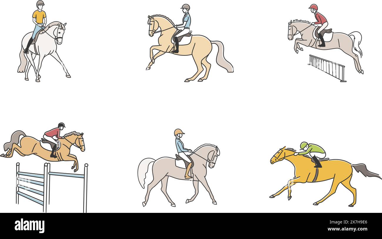 Riding to the finish Stock Vector Images - Alamy