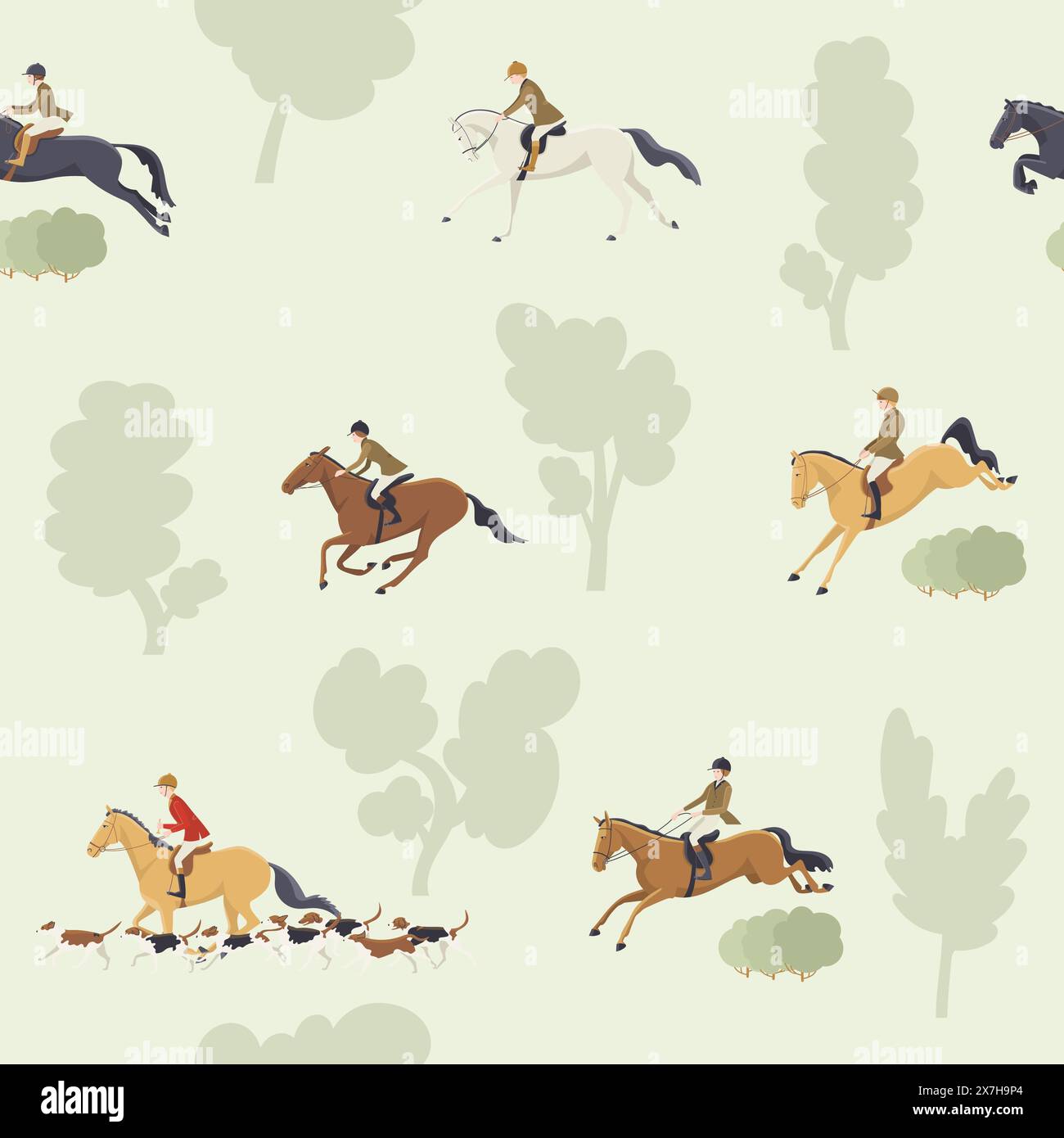 Tradition fox hunting with horse riders Stock Vector Image & Art - Alamy