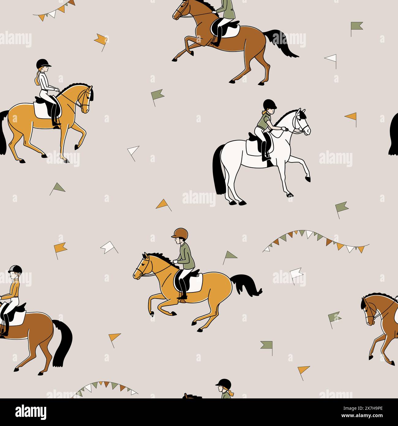 Pattern of children equestrian sports Stock Vector Image & Art - Alamy