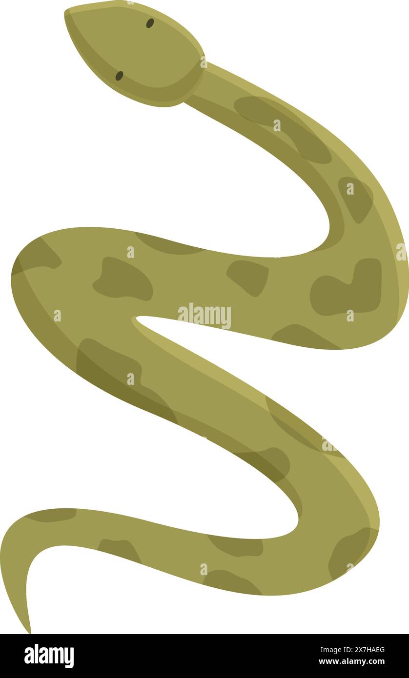 Fun and playful cartoon snake illustration in a modern, nonthreatening ...