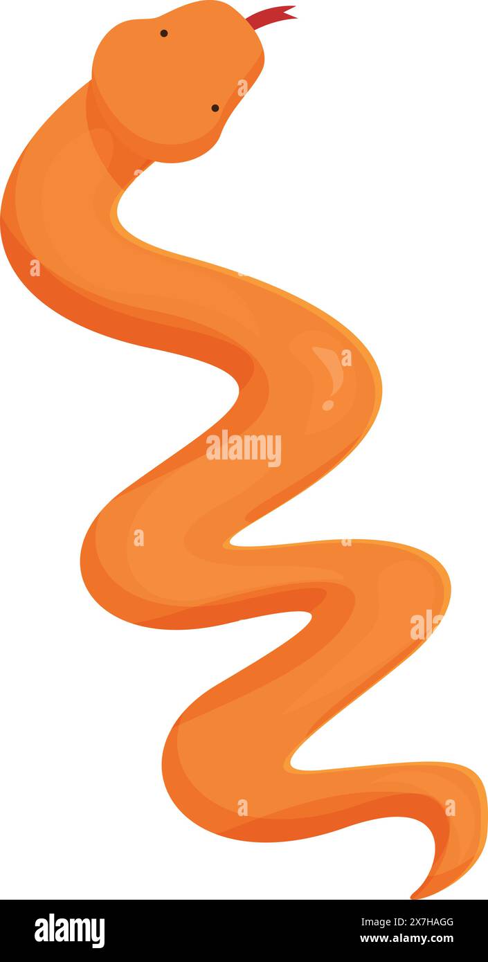 Vibrant, vector illustration of a friendly orange snake with a ...