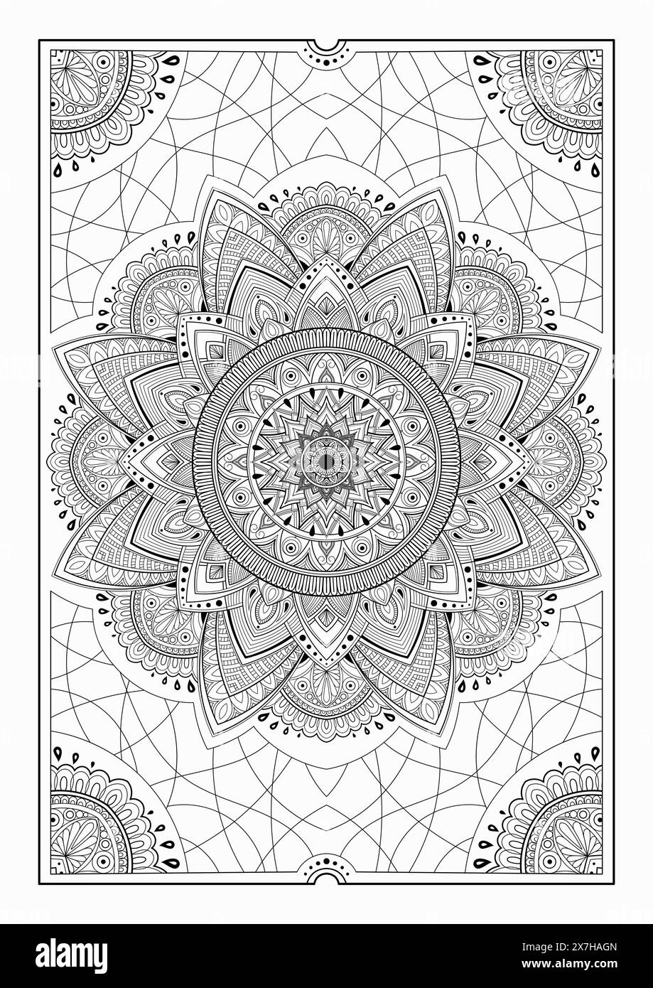 Mandala coloring book for adults, art therapy and meditation, highly ...