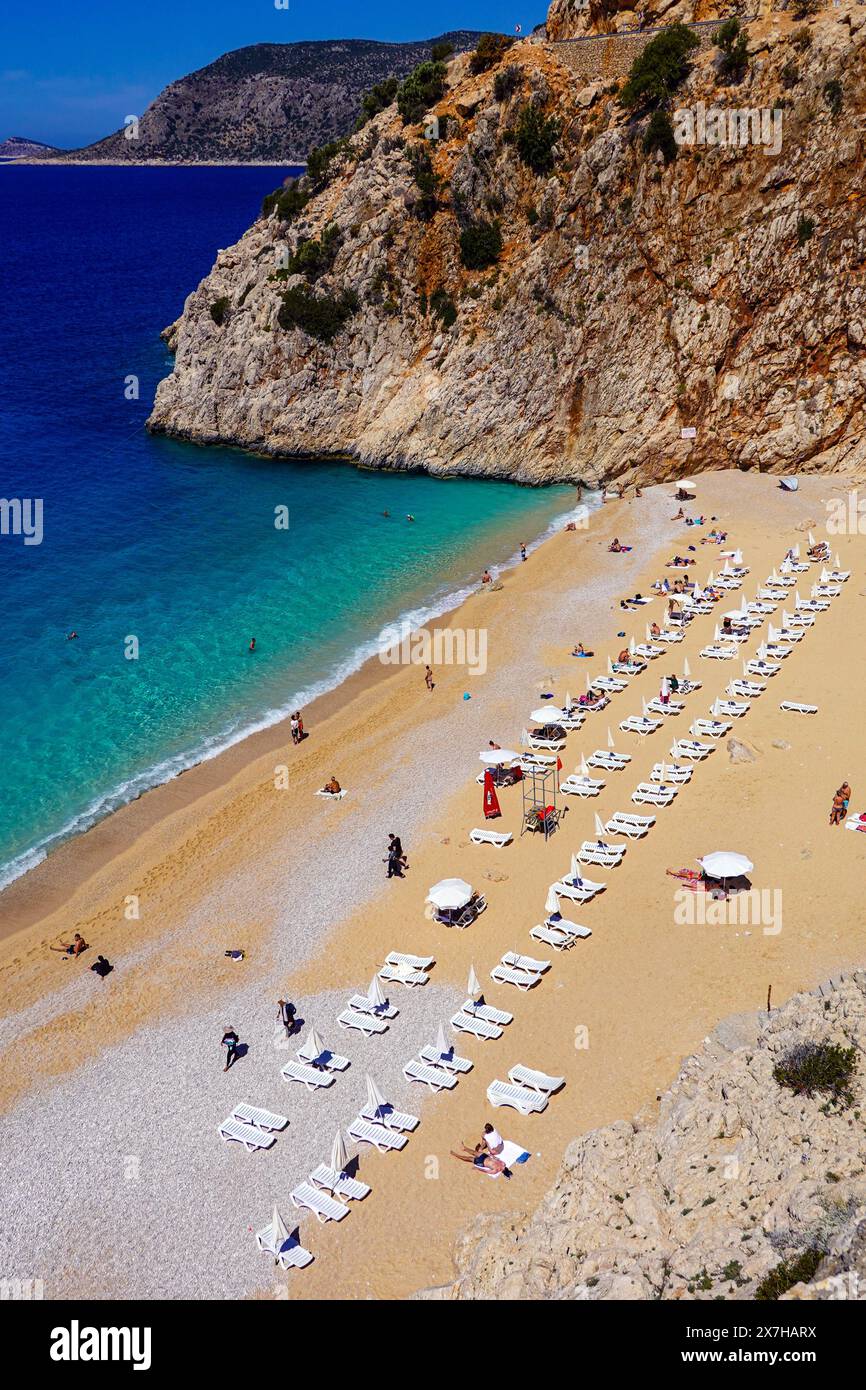 The amazing and popular Kaputas Beach, near Kalkan, Turkey Stock Photo ...