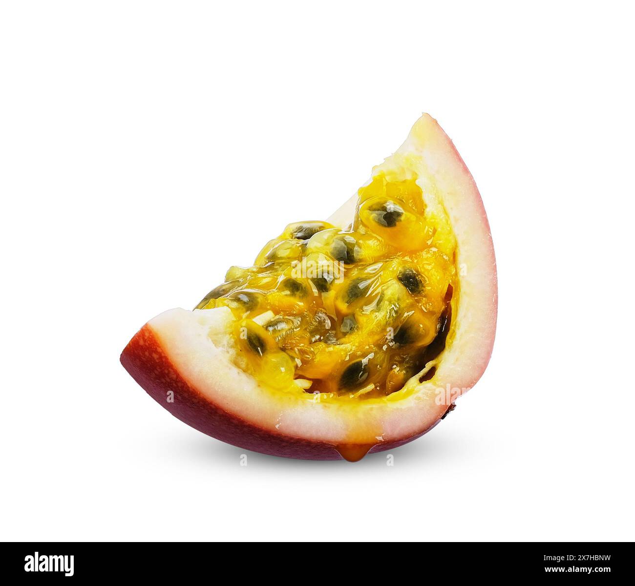 Red passion fruit isolated on white background. passion fruit clippig ...