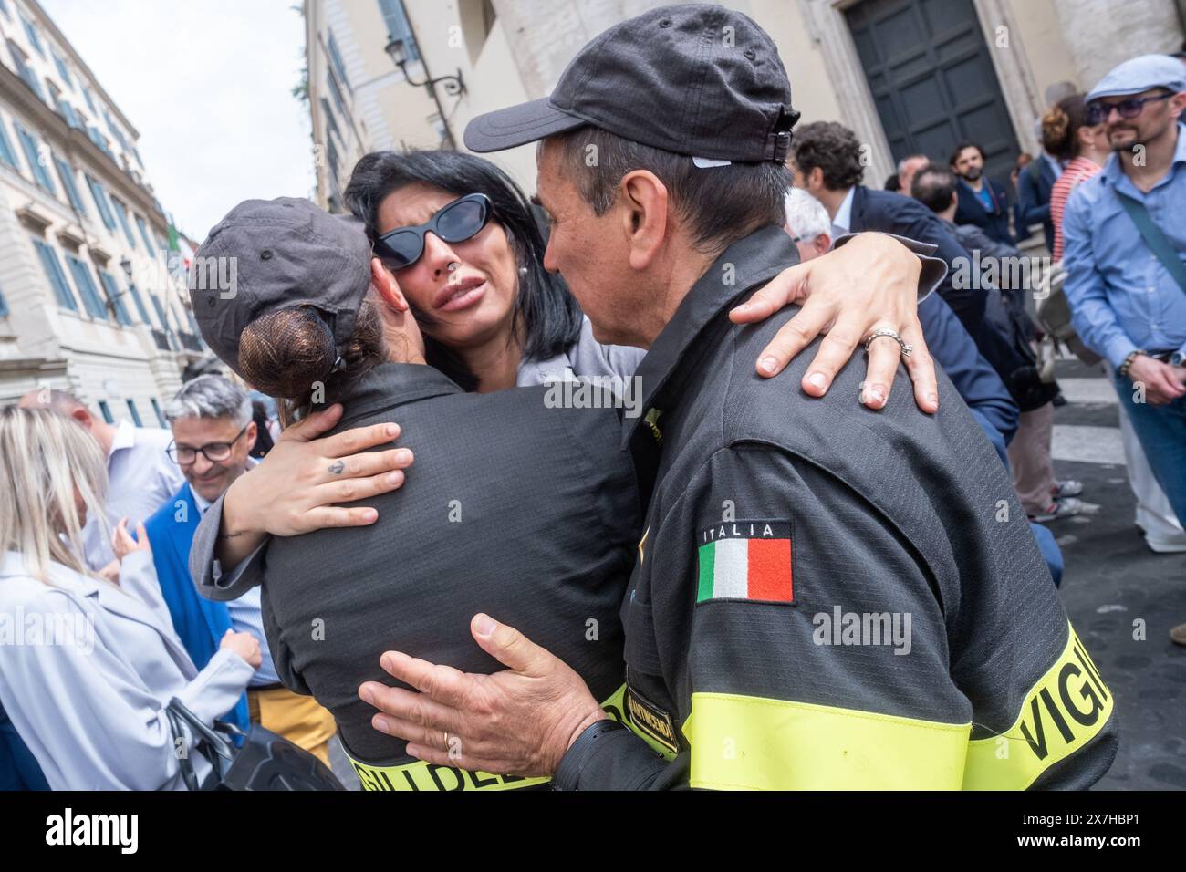 Roma, Italia. 20th May, 2024. La moglie Giulia Berdini ai funerali del ...