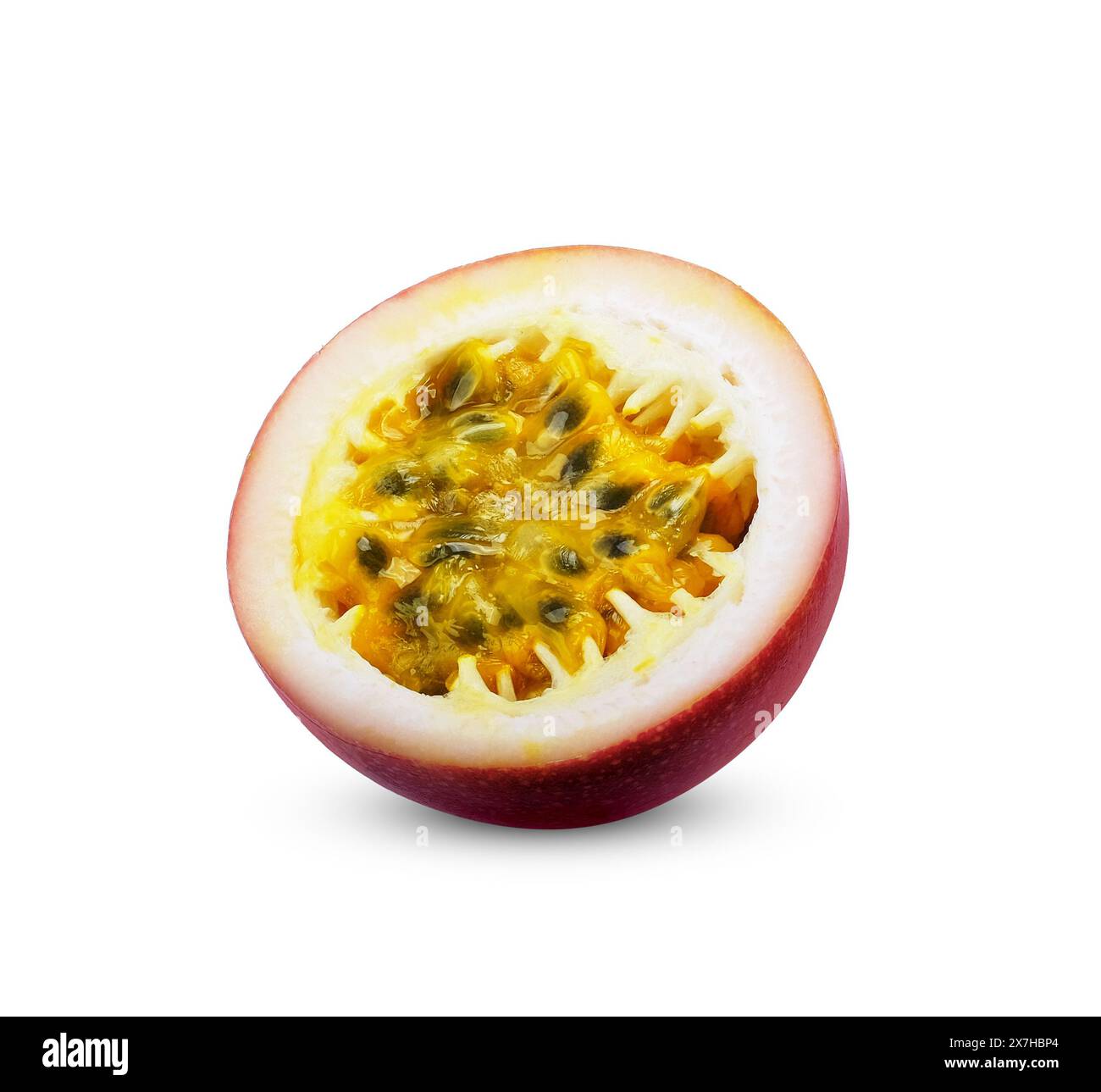 Red passion fruit isolated on white background. passion fruit clippig ...