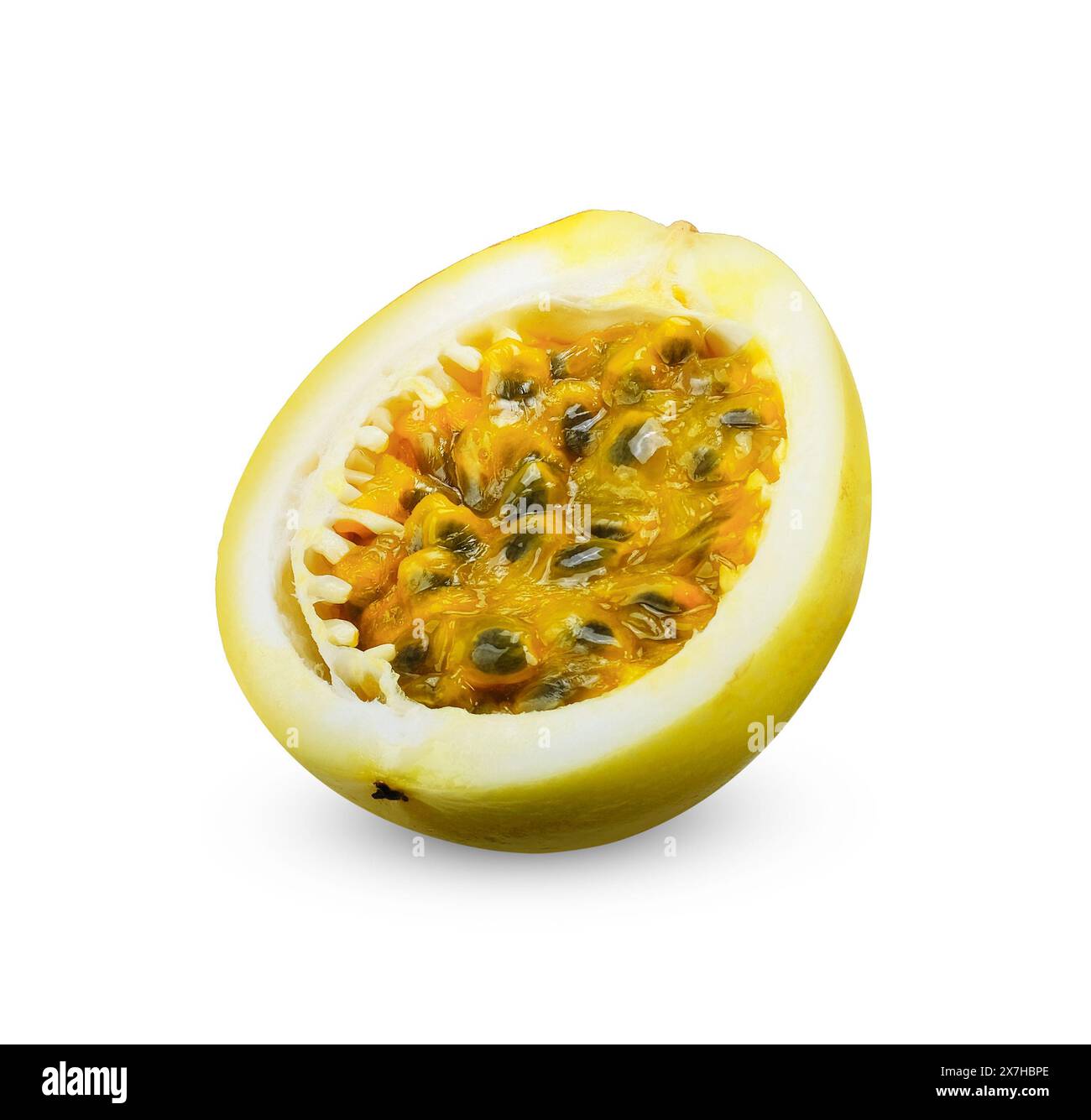 Yellow passion fruit isolated on white background. passion fruit ...