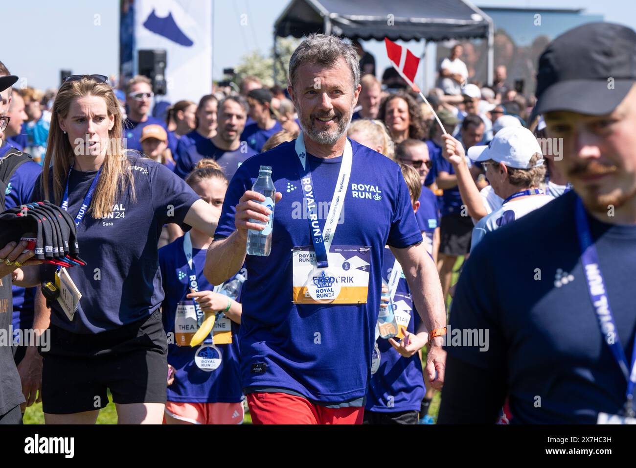 Aarhus, Denmark. 20th May, 2024. King Frederick X runs five kilometers ...
