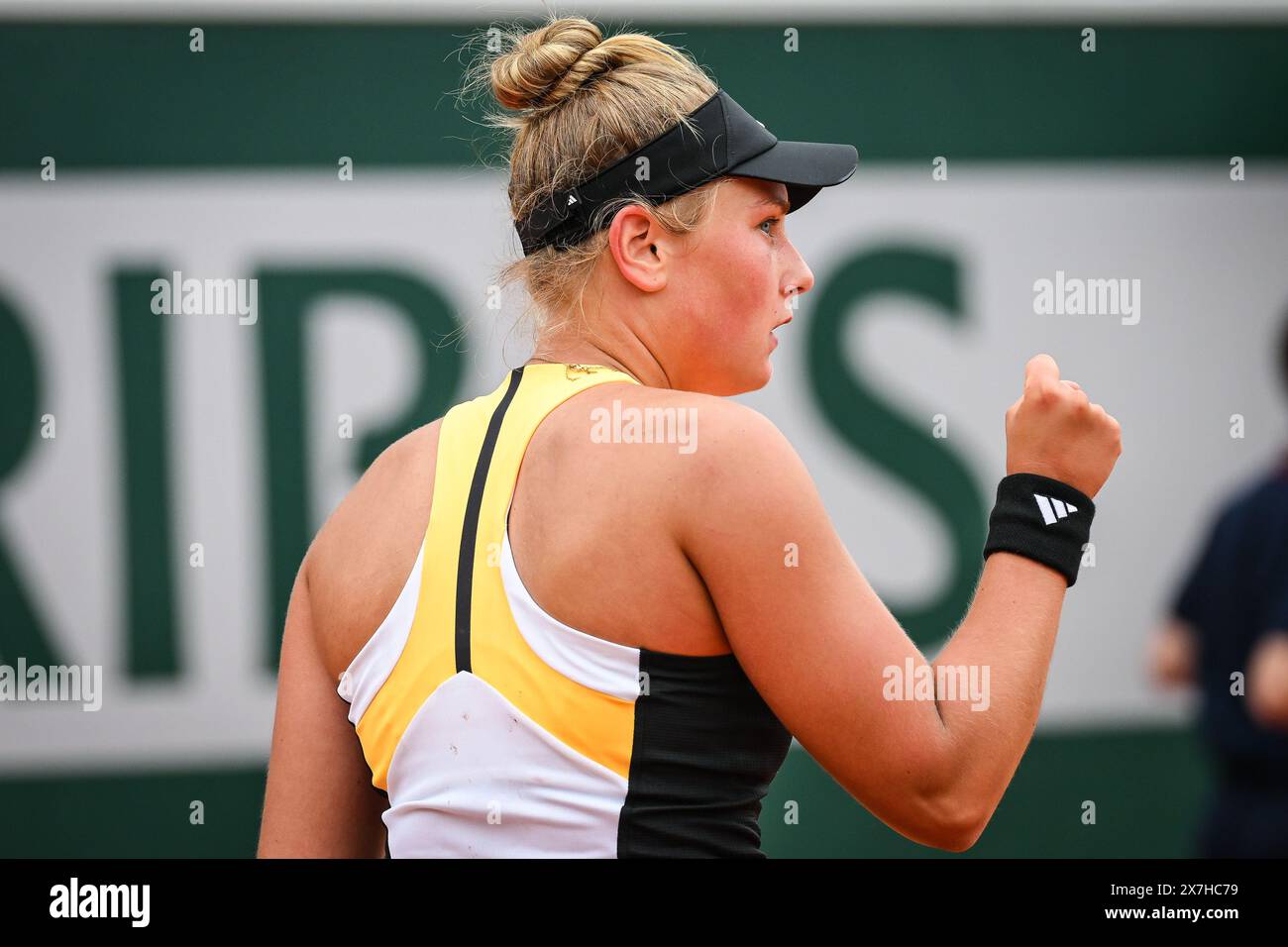 Nastasja SCHUNK of Germany celebrates his point during first qualifying ...