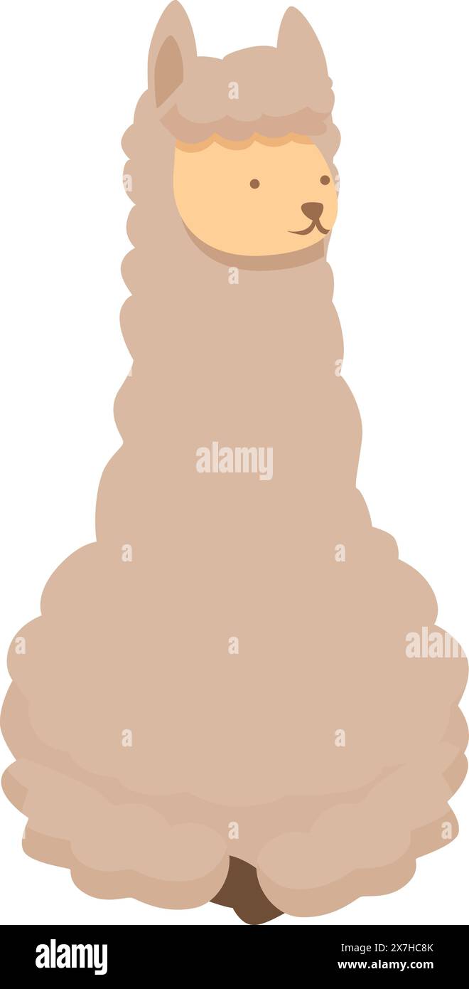 Adorable and playful cartoon llama illustration with a friendly and ...