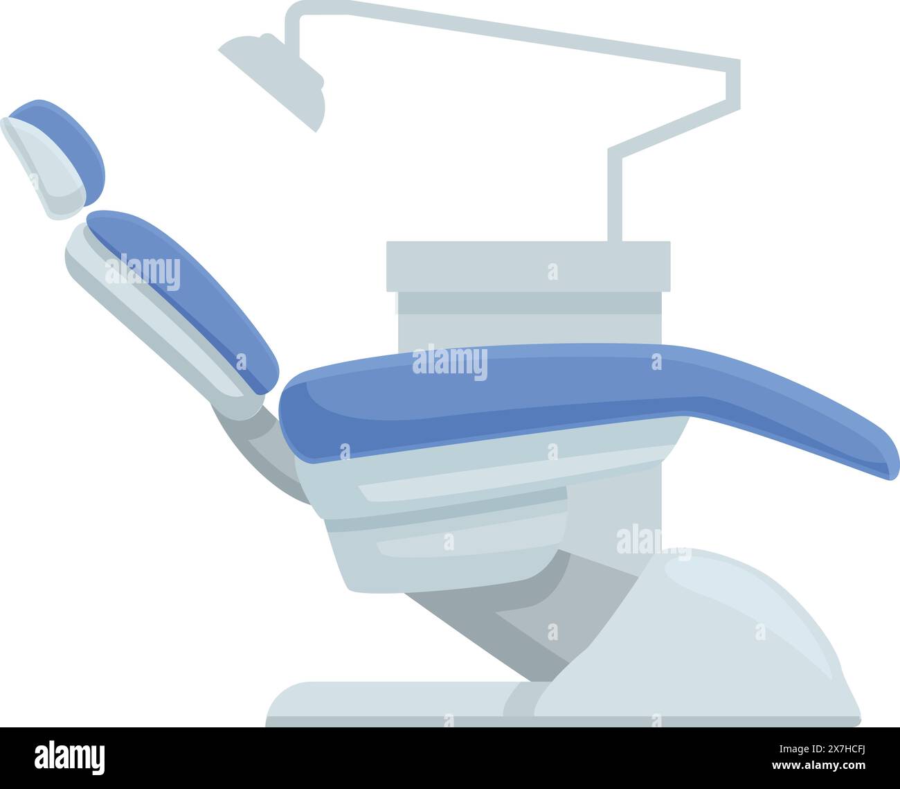 Vector illustration of a modern dental chair with adjustable lamp and ...