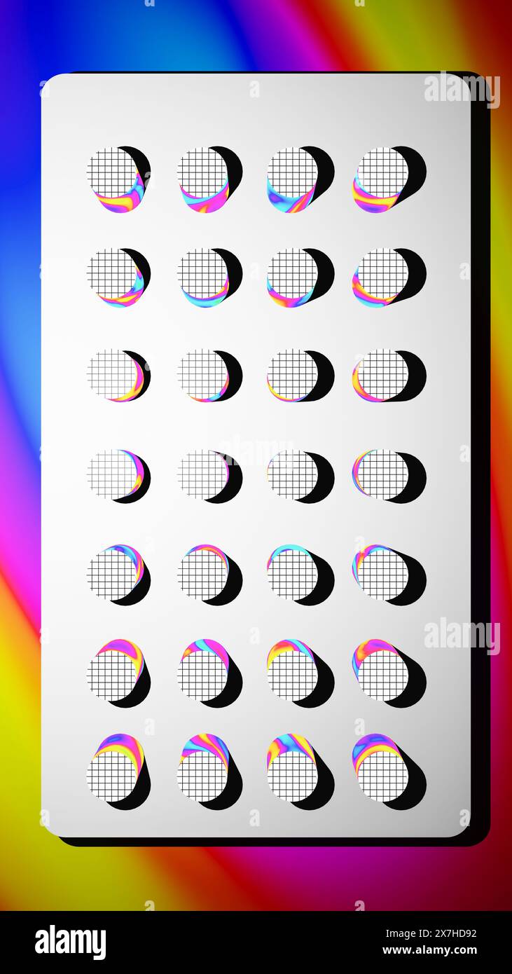 3D Rendered Cylinders with Vivid Gradients Creating Optical Illusions ...